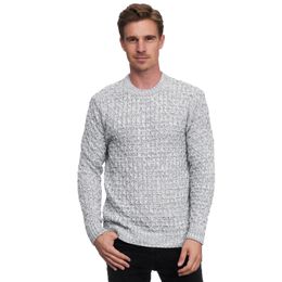 Rusty Neal Herren Strickpullover, grau, Gr. XXL, unifarben, 75% Polyacryl, 25% Baumwolle, Pullover, mit elegantem Rundhalsausschnitt