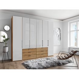 Dreht&uuml;renschrank Wiemann, B:246,9cm H:236cm T:58cm, braun, Floatglas, Holzwerkstoff, Schr&auml;nke, "Monaco", mit Teil-Glasfront sowie hochwertige