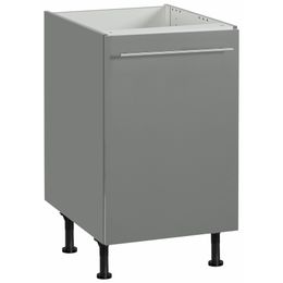 Spülenschrank Optifit, B:50cm H:87cm T:58,4cm, grau, Küche, Schränke, "Bern", 50 cm breit, mit 1 Tür, mit höhenverstellbaren Füßen, mit Metallgriff