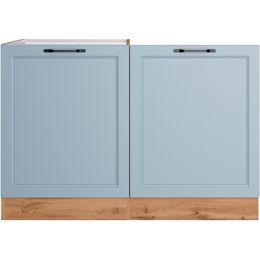 Spülenschrank KOCHSTATION, B:120cm H:82cm T:60cm, blau, Holzwerkstoff, MDF, Küche, Schränke, "KS-Lana", Breite 120 cm