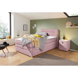 Jockenh&ouml;fer Boxspringbett, B:134cm L:217cm, rosa, JOCKENH&Ouml;FER GRUPPE, Komplettbetten, "Carmen", mit Bettkasten und Topper, erh&auml;ltlich in 120 & 140cm Breite