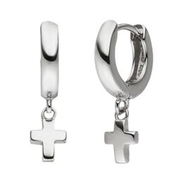 Jobo Damen Paar Creolen "Kreuz", Silber 925 (Sterlingsilber), silber, Silber 925 (Sterlingsilber), Ohrringe, 925 Silber