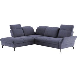 Sit & More Ecksofa SIT & MORE, B:288cm H:88cm T:242cm, blau, 90% Polyester, 10% Polyamid, Wohnzimmer, Sofas, "Leandro L-Form", Wahlweise mit Bett-, Kopfteil -