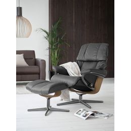 Relaxsessel stressless, B:92cm H:100cm T:80cm, grau, Leder BATICK: BATICK ist ein leicht korrigiertes, durchgefärbtes und genarbtes Möbelleder, bei