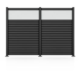 STAKET PRO Gartenzaun "Komplettzaun &raquo;Rhombus Mini&laquo; Breite 1200 mm + Fl&auml;chendruck 84", H/L: 180cm x 2,48m, Pfosten: 3 Stk., schwarz, Zaunelemente,