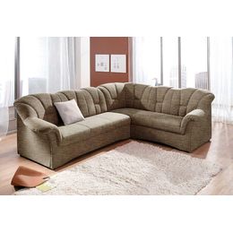 Ecksofa DOMO collection, B:242cm H:84cm T:190cm, braun, Struktur ( 90% Polyester, 10% Polyacryl);Microfaser PRIMABELLE (100% Polyester);Kunstleder