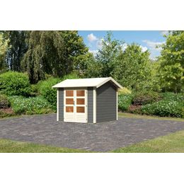 Gartenhaus Karibu, grau, Holzwerkstoff, Gartenh&auml;user, "Traufberg 3", terragrau