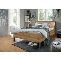 Futonbett Wiemann, B:169cm L:218cm, braun, Betten, "Monaco, 4-fache Liegehöhenverstellung", mit stilvollem Holzkopfteil, Made in Germany