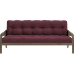 Schlafsofa Karup Design, B:204cm H:40cm T:90cm, rot, 80% Baumwolle + 20% polyester, Kinderzimmer, Sofas, Mit Holzstruktur, inkl. Futonmatratze,