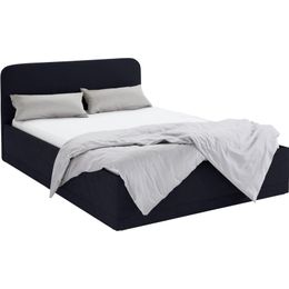 Polsterbett, B:150cm L:210cm, schwarz, Westfalia Schlafkomfort, Bezug Bett: wahlweise Microfaser (100% Polyester), Strukturstoff (77% Polyester, 23%