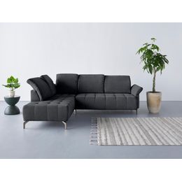 Ecksofa Inosign, B:260cm H:79cm T:220cm, grau, 100% Polyester, Wohnzimmer, Sofas, "Fresh L-Form", Federkern, wahlweise Kopfteilverstellung und