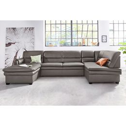 Sit & More Wohnlandschaft SIT & MORE, B:319cm H:89cm T:168cm, grau, Flachgewebe (100% Polyester);Luxus-Microfaser1 (100% Polyester);Luxus Microfaser2 (90%
