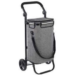 Transportwagen HEINE HOME, B:46,5cm H:96cm, grau, Aluminium, Kunstfaser, Polyester, Transportwagen, "Einkaufstrolley"