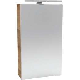 Spiegelschrank Fackelmann, B:40cm H:68cm T:15,3cm, braun, Badezimmer, Schränke, "SBC", für das Gästebad, Schalter und Steckdose, Breite 40cm,