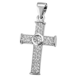 Firetti Damen Kettenanhänger "Schmuck Geschenk Silber 925 Halsschmuck Anhänger Kreuz", Silber 925 (Sterlingsilber), 1,6 g, silber, Silber 925