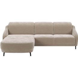 Sit & More Ecksofa SIT & MORE, B:271cm H:93cm T:191cm, beige, 100% Polyester, Wohnzimmer, Sofas, "Blues L-Form", wahlweise mit Klapptisch und USB