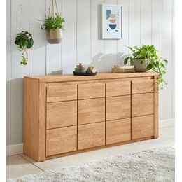 Sideboard Home Affaire, B:164cm H:80cm T:35cm, braun, FSC-zertifiziertes teilmassives Holz, Wohnzimmer, Sideboards, "Burani", grifflose Optik
