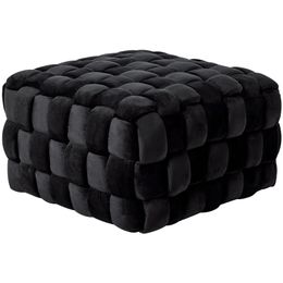 Hocker Jahnke, B:78cm H:42,5cm T:78cm, schwarz, Flur, Hocker, "WEB ART M", Hocker, Couchtisch, Beistelltisch gepolstert in edler Flechtoptik