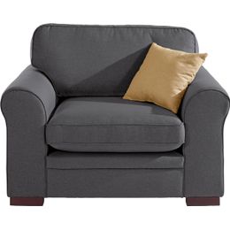 Sessel Home Affaire, B:128cm H:93cm T:95cm, grau, 100% Polyester, Wohnzimmer, Sessel, "Broughton", weiche Polsterung, passend zur Serie "Broughton",