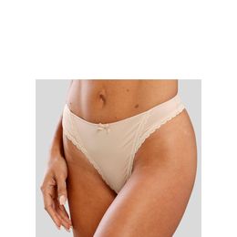 s.Oliver Damen String "Camille", Gr. 32, braun, Microtouch, Obermaterial: 85% Polyamid, 15% Elasthan, Unterhosen, mit feiner Spitzenborte