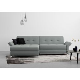 Ecksofa Inosign, B:284cm H:89cm T:179cm, grau, 100% Polyester, Wohnzimmer, Sofas, "Maredo L-Form", Federkern, wahlweise auch mit Kopfteil- und