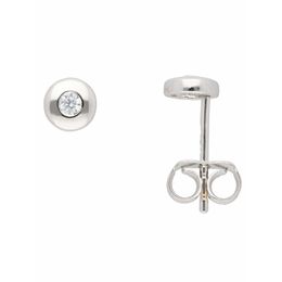 Adelia&acute;s ADELIA ́S Damen Paar Ohrh&auml;nger "1 Paar 585 Wei&szlig;gold Ohrringe / Ohrstecker mit Zirkonia &Oslash; 5 mm", Damen, Gold, silber, Gold, Ohrringe, 585 Gold mit