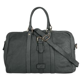 FORTY Damen Reisetasche, grau, Leder, leicht glänzend, unifarben, Taschen, echt Leder, Made in Italy