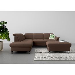 Sit & More Ecksofa SIT & MORE, B:261cm T:224cm, braun, 98% Polyester, 2% Polyamid, Wohnzimmer, Sofas, "Maggiore L-Form", wahlweise mit Kopfteilverstellung,