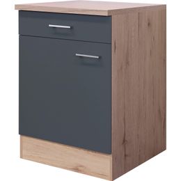 Unterschrank Flex-Well, B:60cm H:85cm T:60cm, grau, Holzwerkstoff, Küche, Schränke, "Morena", (B x H x T) 60 x 85 x 60 cm