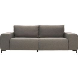 Big-Sofa, B:242cm H:87cm T:88cm, grau, LOOKS by Wolfgang Joop, 100% Polyester, Sofas, "Looks VI", gerade Linien, in 2 Bezugsqualitäten