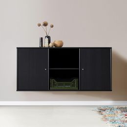 Sideboard, B:133cm H:61cm T:42cm, schwarz, HAMMEL FURNITURE, Wohnzimmer, Sideboards, "Mistral, Hochwertig Schrank, h&auml;ngend/stehend montierbar", mit