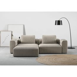 Ecksofa RAUM.ID, B:268cm H:62cm T:191cm, beige, 95% Polyester, 5% Nylon, Wohnzimmer, Sofas, "Cushid L-Form", Modulset, bestehend aus 3 Teilen