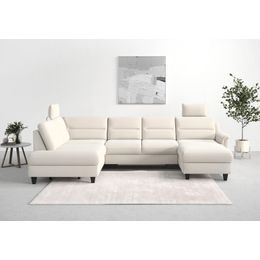 Sit & More Wohnlandschaft SIT & MORE, B:325cm H:90cm T:187cm, beige, Sofas, "Farö U-Form", inklusive Federkern, wahlweise mit Bettfunktion und Bettkasten