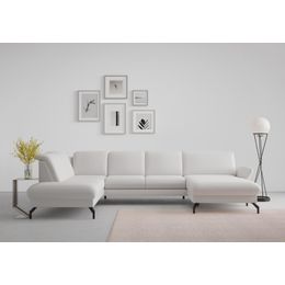 Sit & More Wohnlandschaft SIT & MORE, B:338cm H:84cm T:207cm, silber, Sofas, "Fashion U-Form", wahlweise mit Kopfteilverstellung, Vorziehsitz, motorisch,