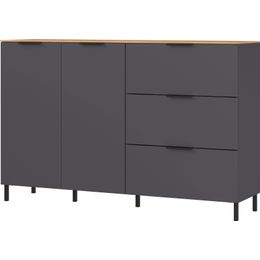 Sideboard Germania, B:151cm H:98cm T:40cm, braun, Spanplatte, Wohnzimmer, Sideboards, "California", Breite 151 cm