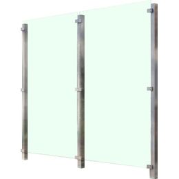 STAKET PRO Zaun, H/L: 191cm x 2,27m, Pfosten: 3 Stk., silber, Zaunelemente, Glaszaun, Gesamtl&auml;nge: 2,265 m, 3 Pfosten