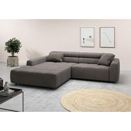 Ecksofa 3C CANDY, B:258cm H:68cm T:217cm, grau, 95% Polyester, 5% Nylon, Sofas, "Denver auch mit Cord- und Easy care-Bezug, Kopfteilverstellung