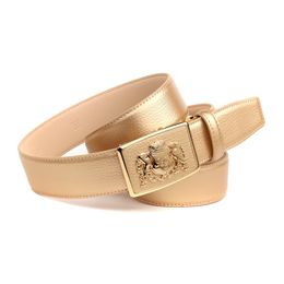Anthoni Crown Damen Lederg&uuml;rtel, gold, Gr. 90, Rindsleder, G&uuml;rtel