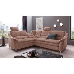 Ecksofa Places of Style, B:249cm H:90cm T:209cm, braun, Luxus-Microfaser Lederoptik (100% Polyester);Luxus-Microfaser (100%