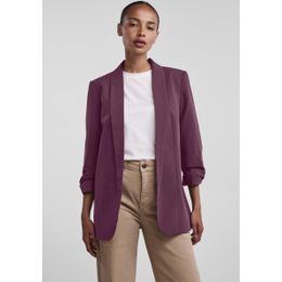 Pieces Damen Blusenblazer "PCBOSELLA 3/4 BLAZER NOOS", lila, Gr. M, unifarben, Web, Obermaterial: 79% Polyester, 16% Viskose, 5% Elasthan, Blazer,
