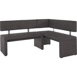 Eckbank Home Affaire, B:170cm H:90cm T:140cm, schwarz, Holzwerkstoff, Massivholz, Esszimmer, Sitzb&auml;nke, "Charissa", in 3 Gr&ouml;&szlig;en, verschiedene