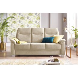 Sit & More 3-Sitzer SIT & MORE, B:190cm H:104cm T:96cm, beige, Flachgewebe (100% Polyester);Kunstleder SOFTLUX;Luxus-Microfaser (90% Polyester, 10% Polyamid),