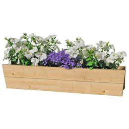 Blumenkasten Lasita Maja, B:130cm H:20cm T:20cm, beige, Holzwerkstoff, Terasse, Pflanzgef&auml;&szlig;e, B: 130 cm, Fichtenholz