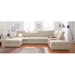 Sit & More Wohnlandschaft SIT & MORE, B:412cm H:77cm T:233cm, beige, Luxus-Microfaser (90% Polyester; 10% Polyamid);Luxus-Microfaser ALTARA NUBUCK (100%