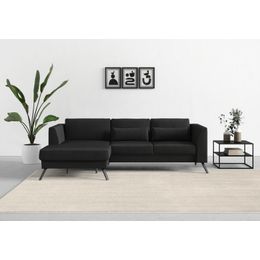 Sit & More Ecksofa SIT & MORE, B:262cm H:88cm T:171cm, schwarz, Wohnzimmer, Sofas, "Lindholm L-Form", mit Sitztiefenverstellung und Federkern