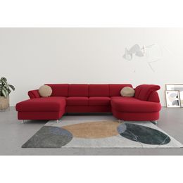 Sit & More Wohnlandschaft SIT & MORE, B:304cm H:78cm T:192cm, rot, Webstoff (100% Polyester);Struktur weich (90% Polyester, 10% Polyamid);Luxus-Microfaser