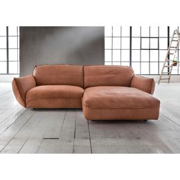 Ecksofa BETYPE, B:280cm H:85cm T:180cm, braun, AnilinLEDER Pallino gewachst (echtes Rindsleder) Das von s&uuml;damerikanischen Rindern stammende