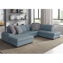 Sit & More Wohnlandschaft SIT & MORE, B:329cm H:82cm T:224cm, blau, Luxus-Microfaser ALTARA NUBUCK (100% Polyester);Soft clean (98% Polyester, 2%