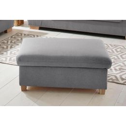 Hocker Home Affaire, B:110cm H:44cm T:81cm, grau, Luxus-Kunstleder;Struktur weich (100% Polyester);Chenille 100% Polyester;Struktur fein ( 100%
