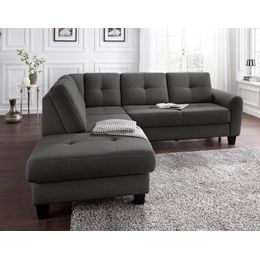 Sit & More Ecksofa SIT & MORE, B:240cm H:91cm T:214cm, grau, Luxus-Microfaser (100% Polyester)IStruktur fein (100% Polyester)IFlachgewebe (95% Polyester, 5%